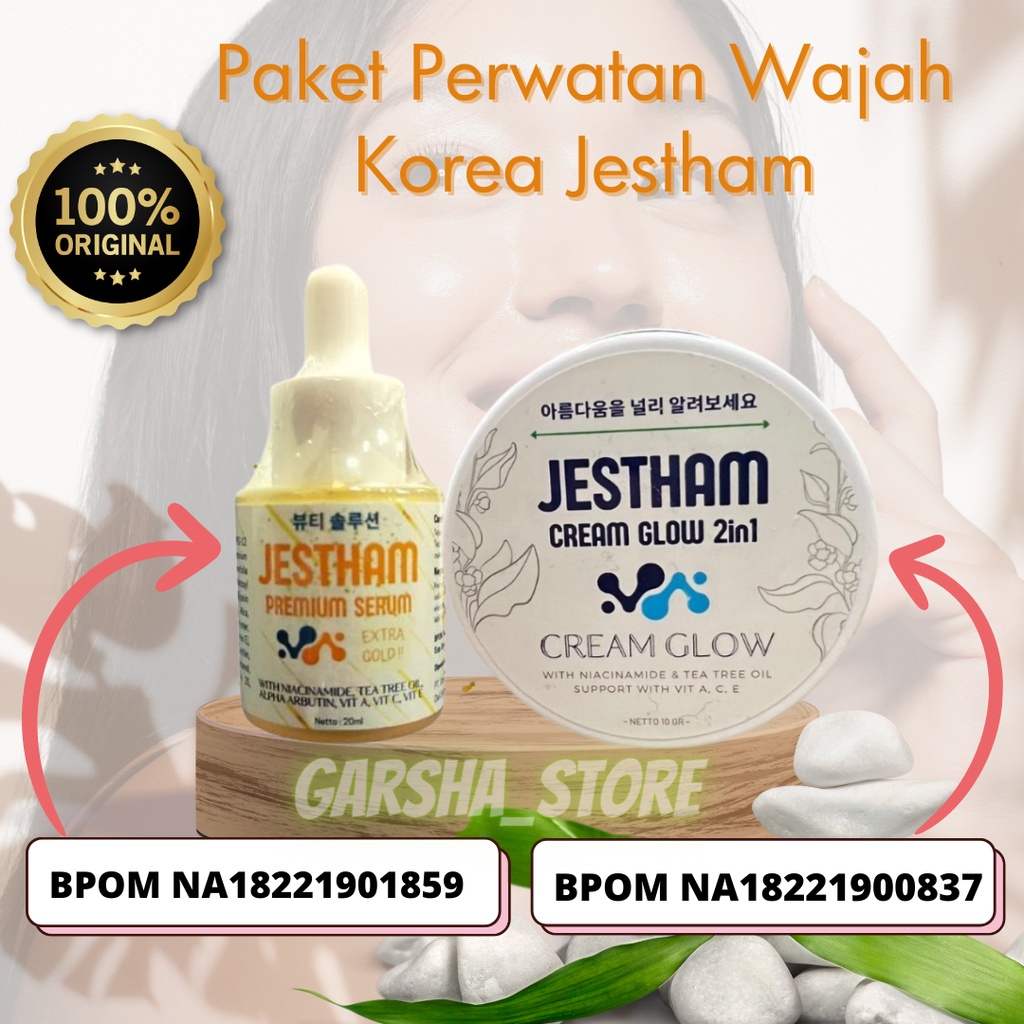 Jual Jestham Cream Glow 2 in 1 + Serum Premium Gold Original BPOM ...
