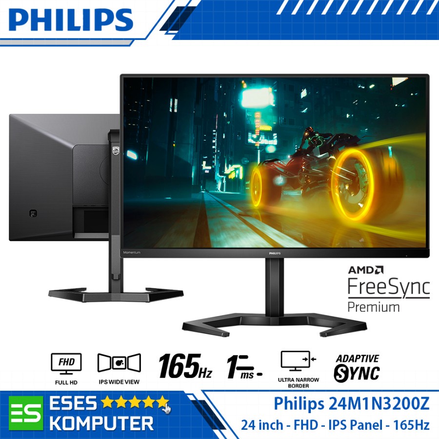 Jual Monitor Philips 24M1N3200Z 24" IPS FHD 165Hz 1ms Ergonomic Stand ...