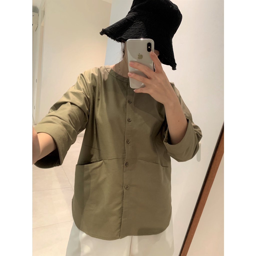 Jual Ms Daisy Alicia Linen Shirt with Hidden Pockets Kemeja Korea ...