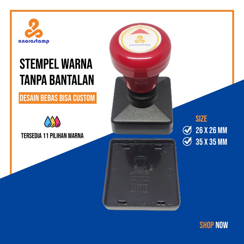 Jual ANORA STAMP STEMPEL WARNA KOTAK / PERSEGI | Shopee Indonesia