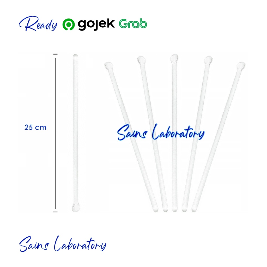 Jual Spatula Kaca Batang Pengaduk Kaca Glass Rod Stirrer Spatel Kaca 25 ...