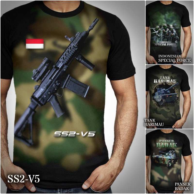 Jual Kaos Tentara Indonesia TNI Baju Alutsista Militer SS2 Tank Harimau ...