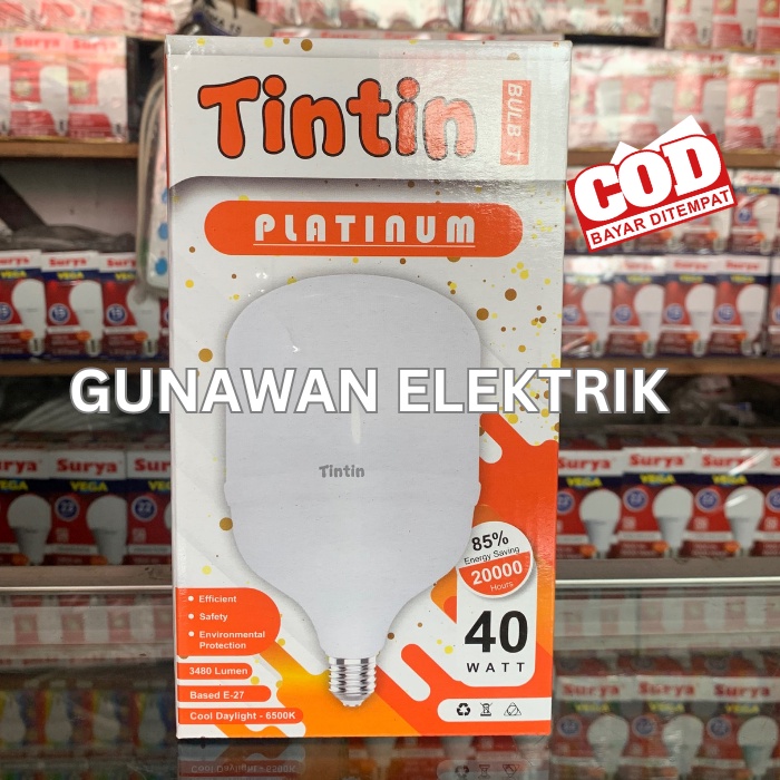 Jual LAMPU TINTIN PLATINUM 40 WATT CAPSULE BULB T, GARANSI 1 TAHUN, LED ...