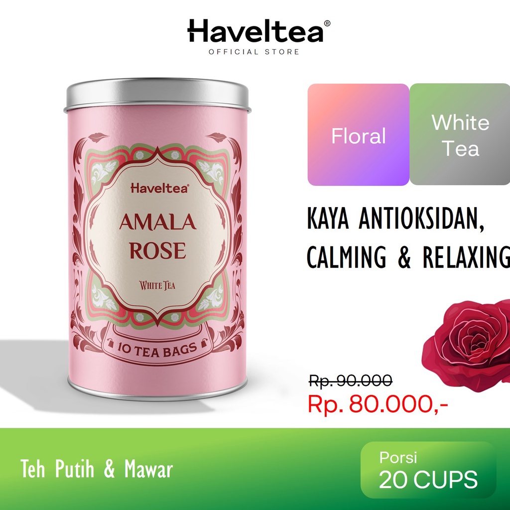 Jual AMALA ROSE | Big Tin | Haveltea | Teh Putih Mawar | Floral Tea ...