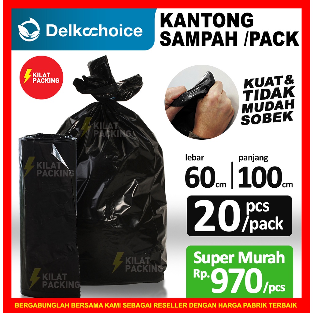 Jual PLASTIK SAMPAH | KRESEK SAMPAH | KANTONG PLASTIK SAMPAH | TRASH BAG HITAM MURAH 60CM X ...