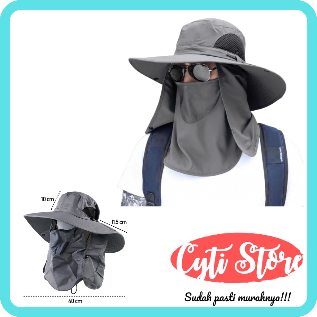 Jual Topi Mancing Anti Panas Waterproof 360 Sun Protection Hat - JN335 ...