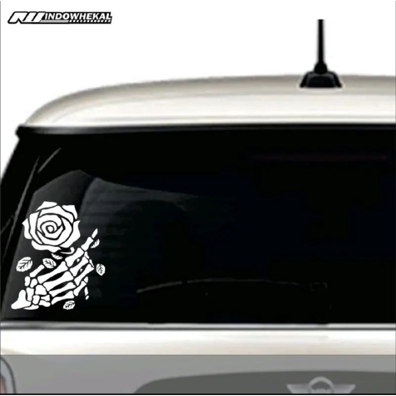 Jual STIKER CUTTING TANGAN TENGKORAK MEMEGANG MAWAR | Shopee Indonesia