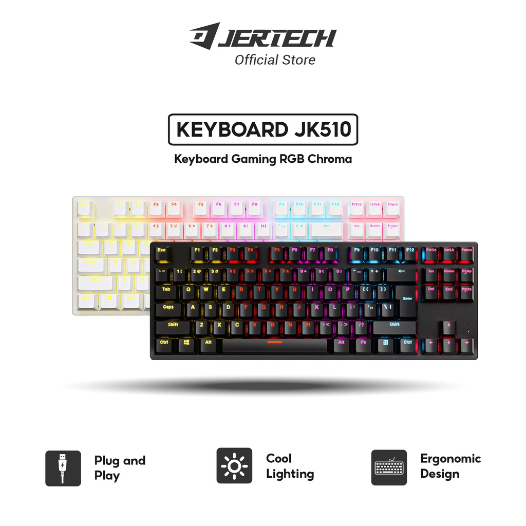 Jual JERTECH Keyboard Gaming Mechanical JK-510 Master 87 Keys RGB ...