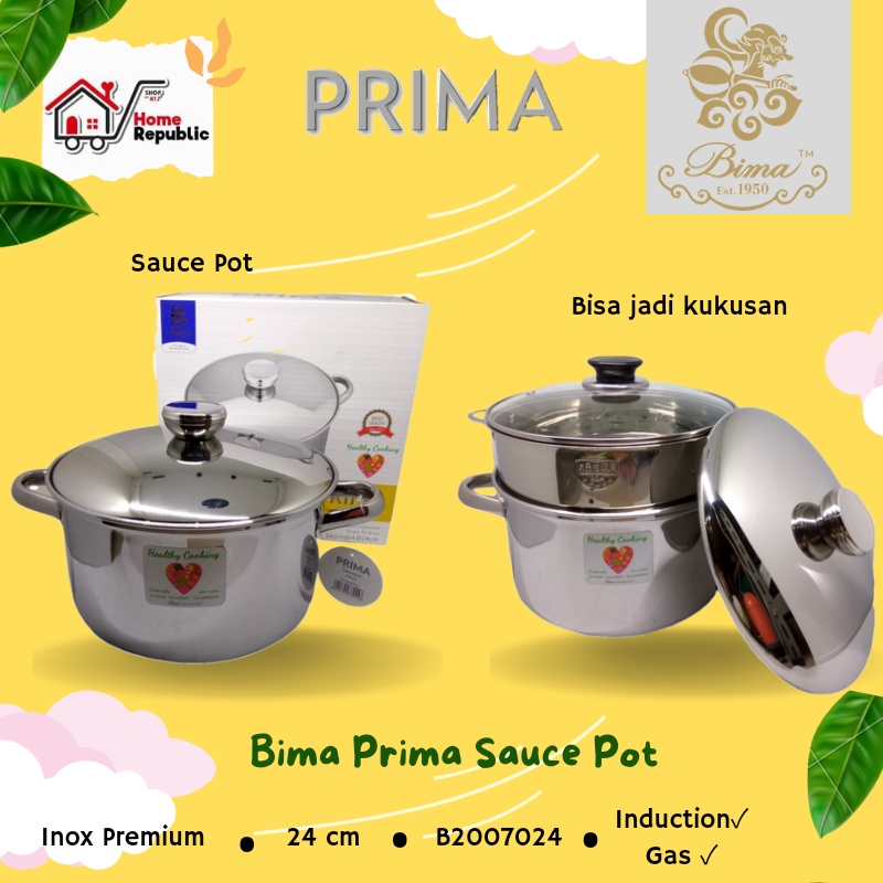 Jual PANCI BIMA PRIMA SAUCEPOT 24cm 26cm 28cm Stainless Steel Prima ...
