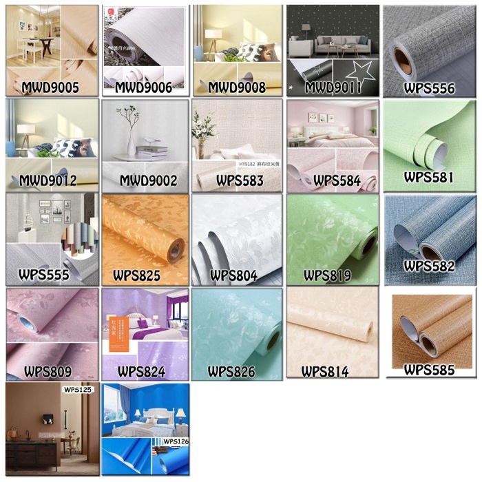 Jual RD WALLPAPER POLOS PATTERN SOLID EMBOSSED TEKSTUR STICKER DINDING ...