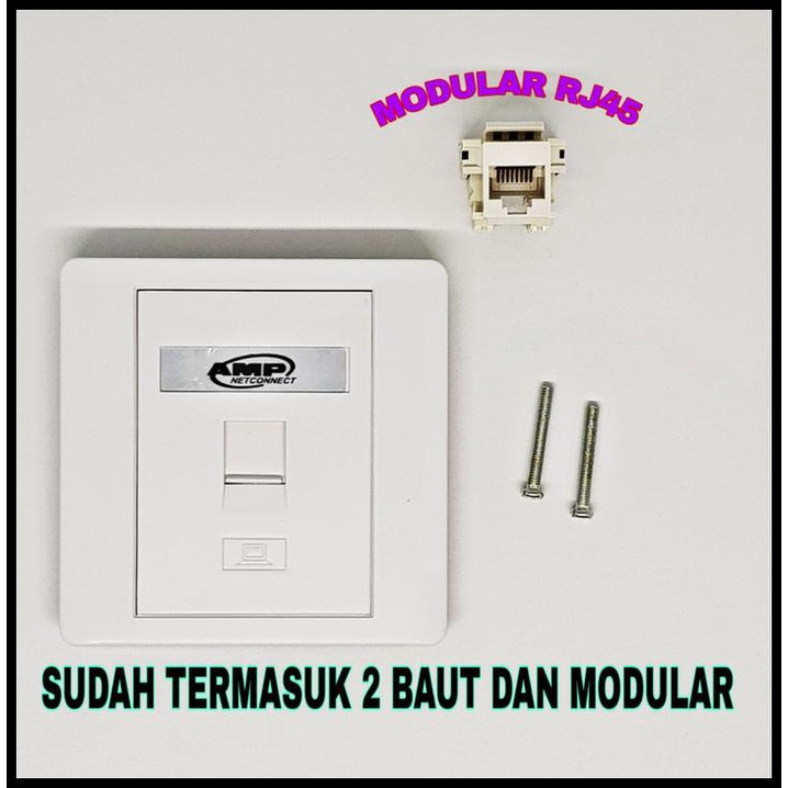 Jual Faceplate Rj45 - Face Plate Rj 45 - Socket Lan Modular Jack ...