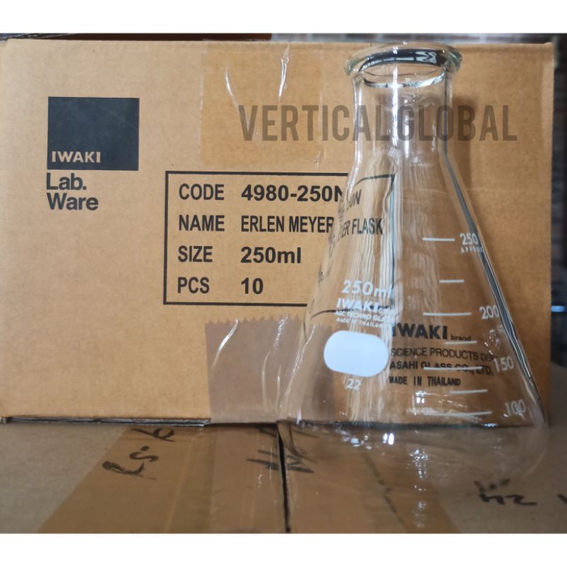 Jual Erlenmeyer Flask NM 250 ml Iwaki Kaca Erlenmeyer | Shopee Indonesia