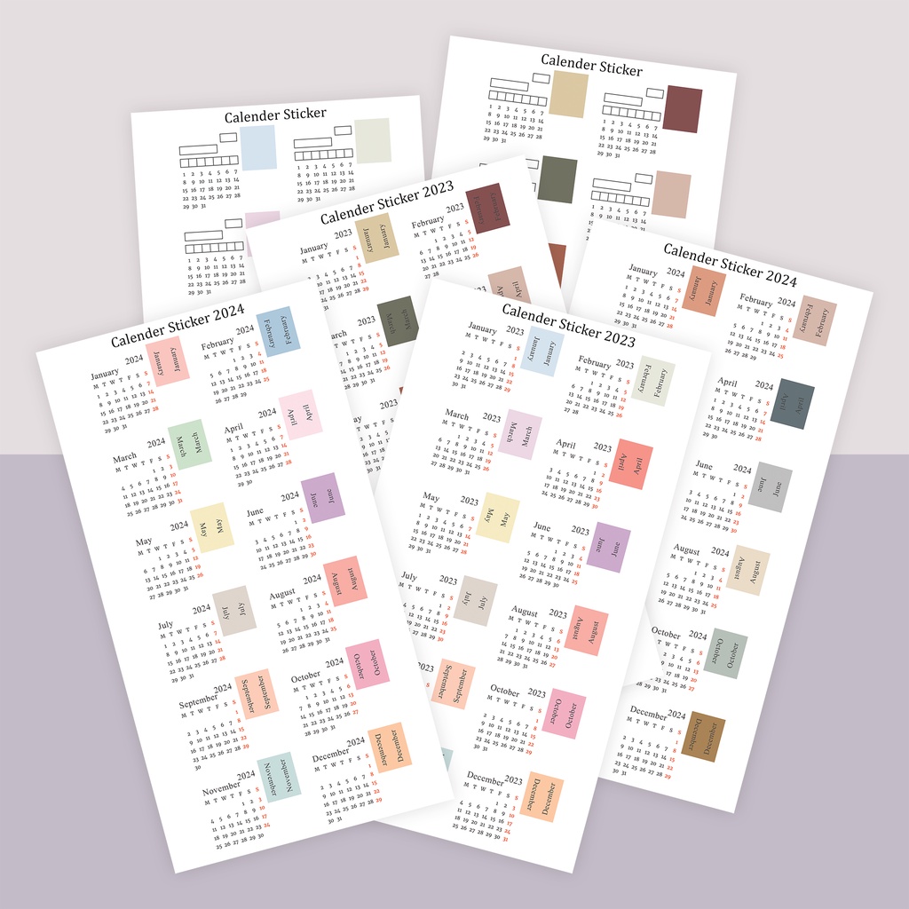 Jual Sticker Kalender Divider Pembatas Halaman Buku Diary Bulan Hari ...