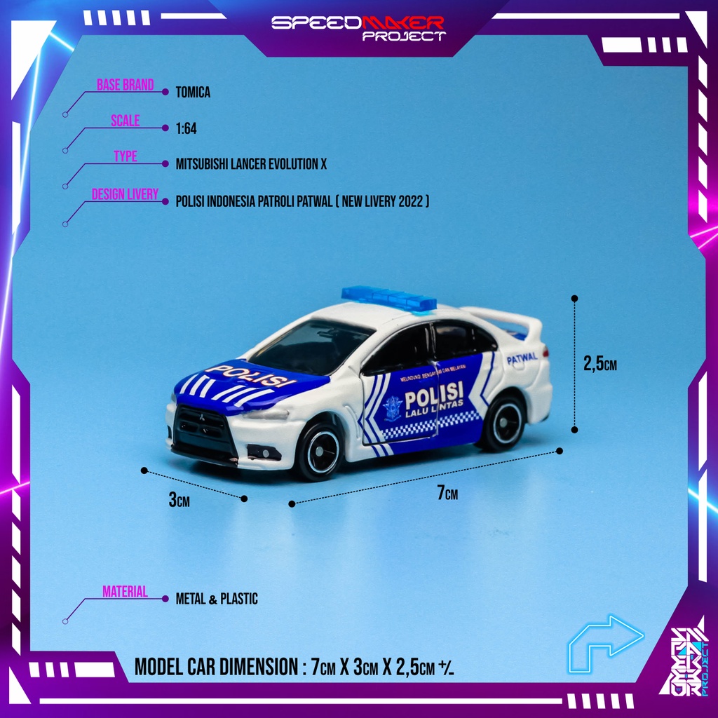 Jual Tomica Custom Mitsubishi Lancer Evolution X Polisi Indonesia ...