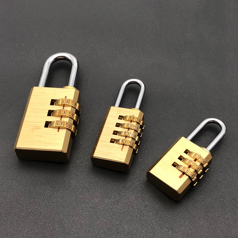 Jual Gembok Koper Padlock 3 Digit Combination Solid Brass Stainless ...