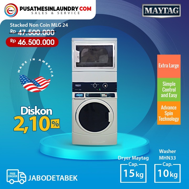 Jual Maytag Set Stack Mesin Cuci 10,2kg dan Mesin Pengering Gas 15kg ...