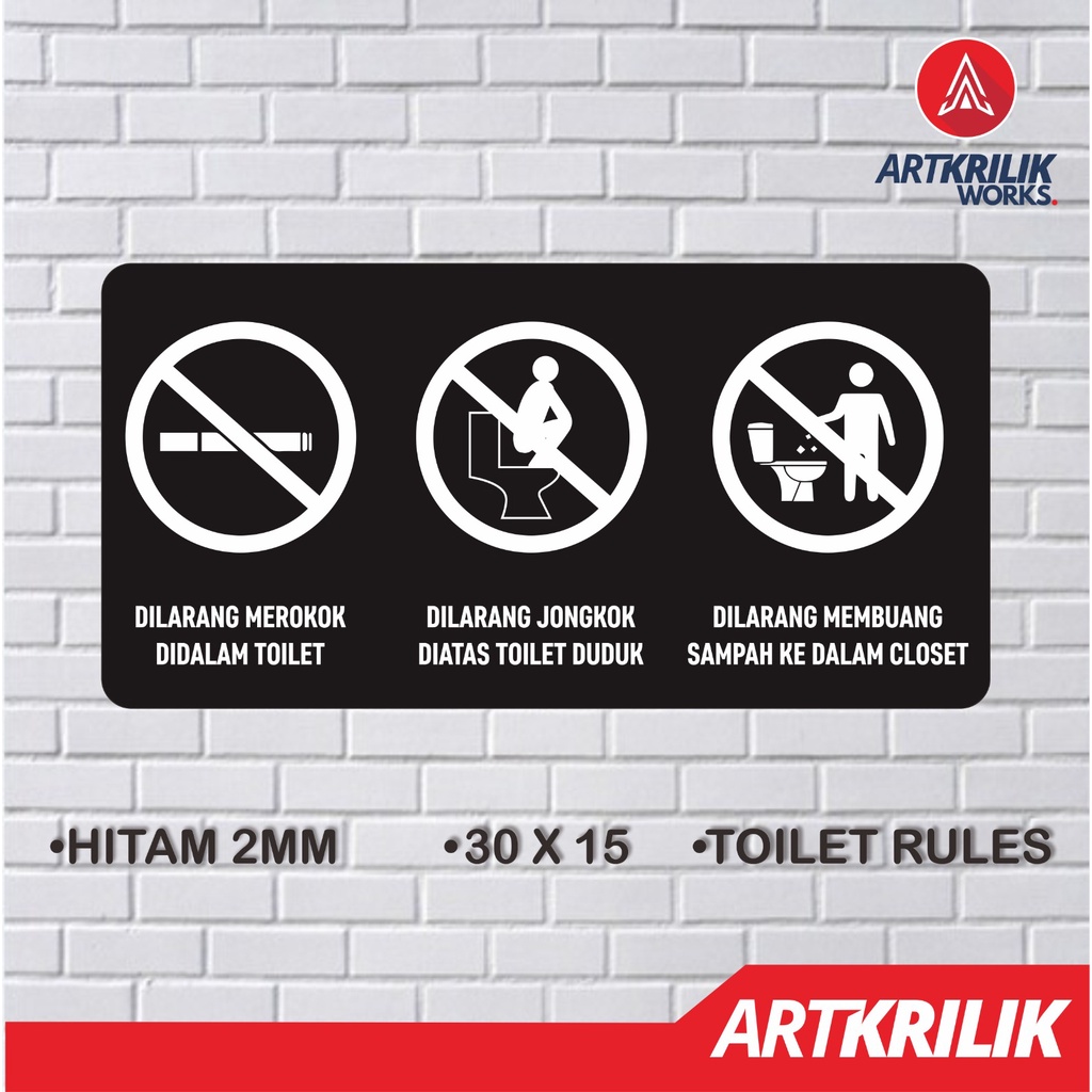 Jual Artkrilik Works | Sign Akrilik Larangan Toilet 30x15 cm | Acrylic ...