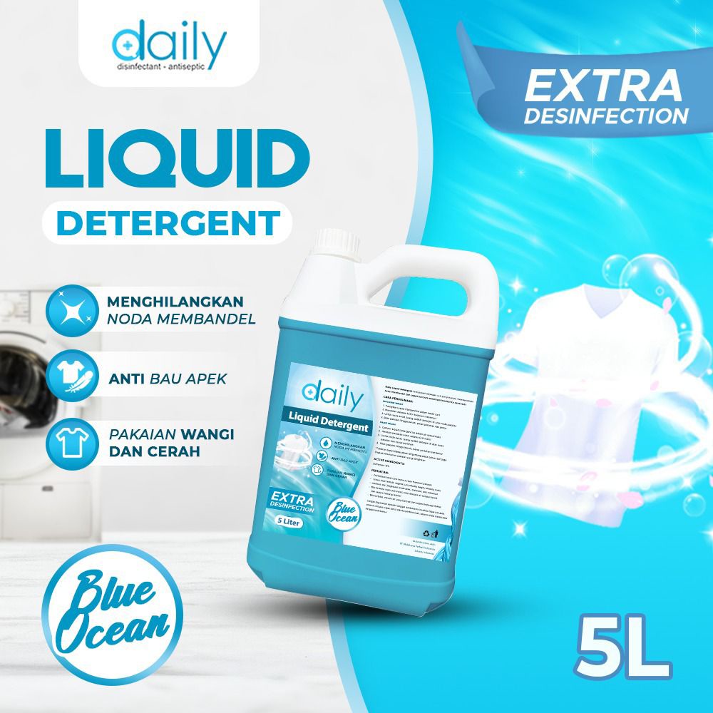 Jual DAILY DETERGEN CAIR PREMIUM / DETERGENT LIQUID KONSENTRAT 5 LITER ...