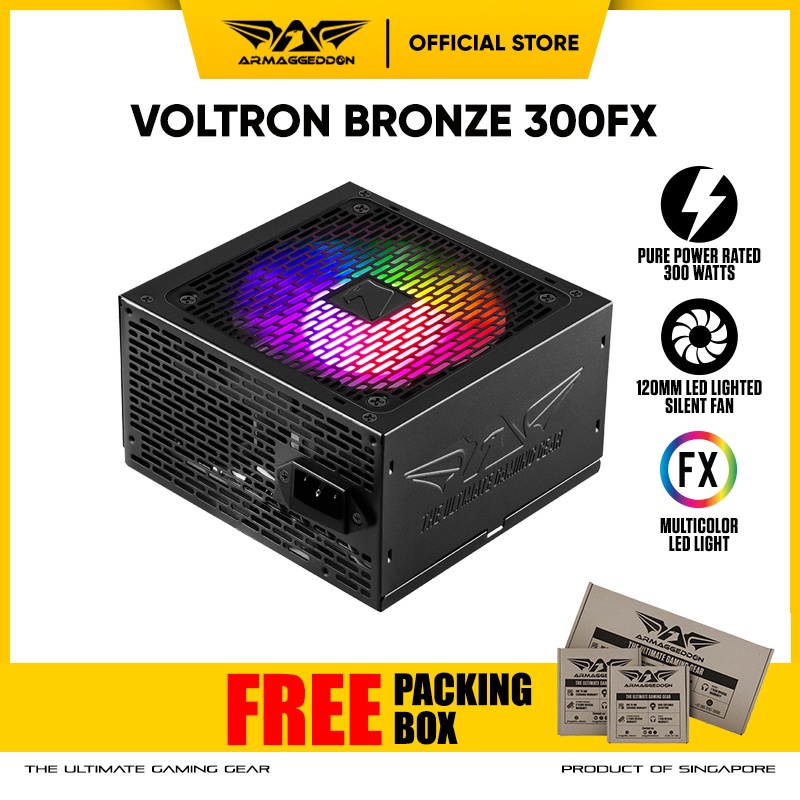 Jual Armaggeddon Power Supply Voltron 300FX PSU 300 Watt [ Max Power 600Watt ][12cm RGB Fan][ 3 ...