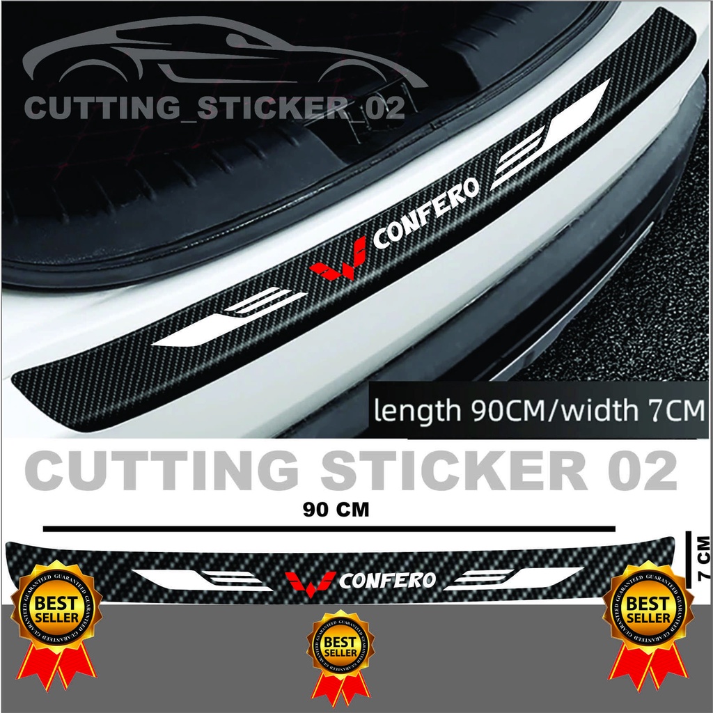Jual SILL PLATE KARBON 3D MOBIL WULING CONFERO STICKER CARBON 3D ...
