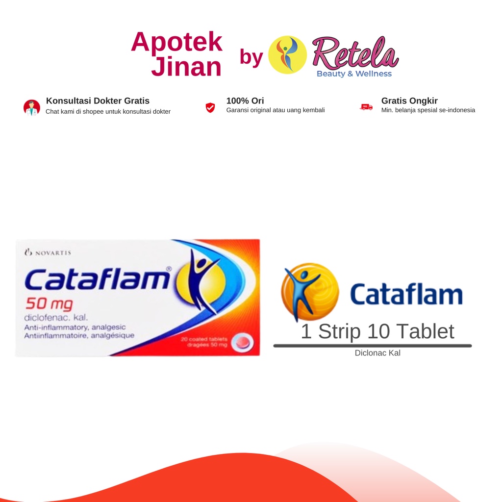 Jual CATAFLAM 50MG 1 BLISTER ISI 10 TABLET | Shopee Indonesia