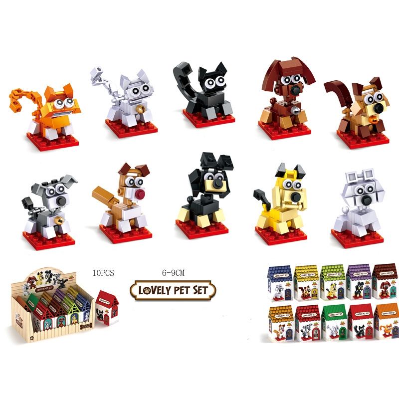 Jual Mainan Anak Bongkar Pasang DIY Block Brick Lovely Pet Set Hewan ...