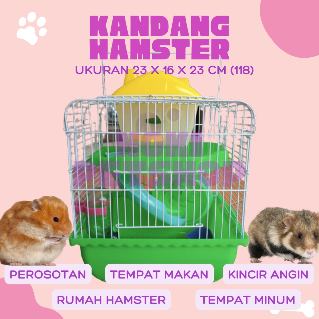 Jual [BISA COD] KANDANG RUMAH HEWAN HAMSTER BURUNG TIKUS BESI SWEET ...