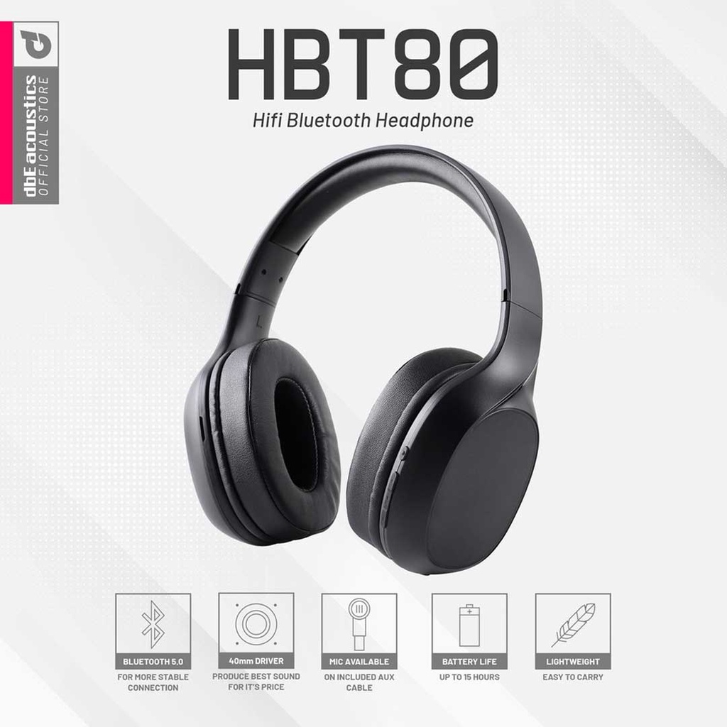 Jual dbE HBT80 Wireless Bluetooth Headset HBT 80 Wireless Headphone ...