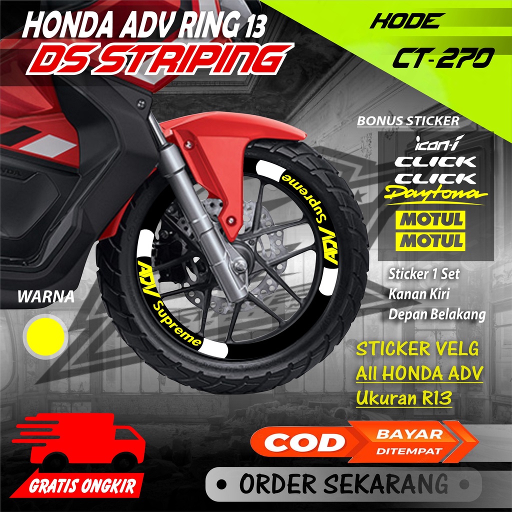 Jual Ct-270 Cutting Stiker Velg Adv Ring 13 banyak pilihan warna murah ...