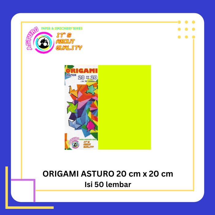 Jual ASTURO Origami Paper 20x20 Isi 50 Lembar - Kertas Warna - Lipat ...