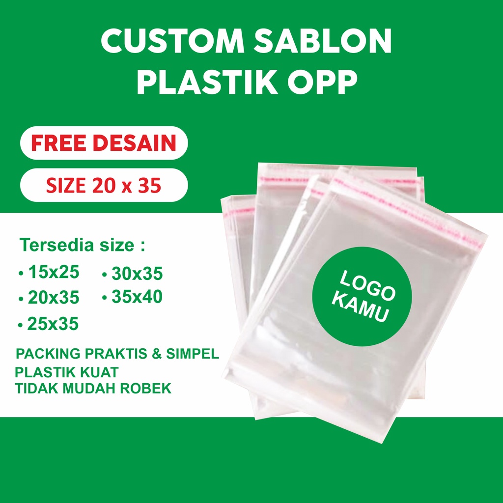 Jual PLASTIK OPP 20 x 35 ISI 100 BISA CUSTOM DESAIN - ADMO PACKAGING ...