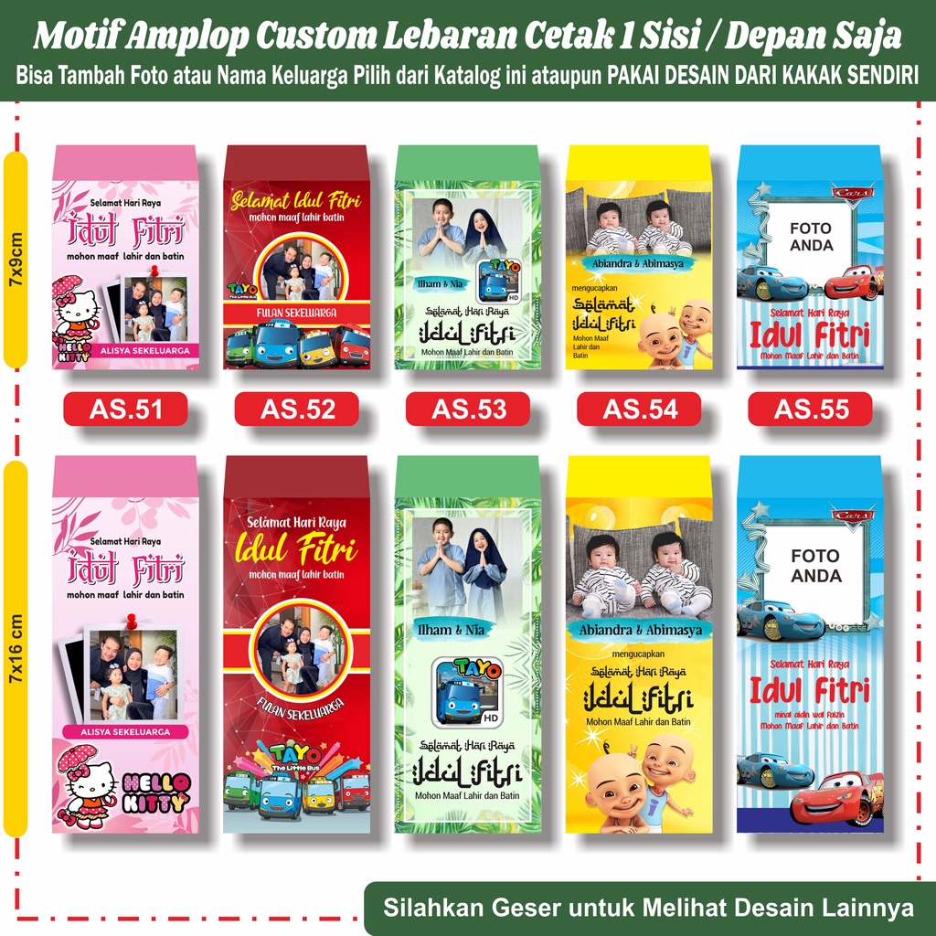 Jual Amplop Lebaran Idul Fitri / Amplop Custom / Amplop Cetak 1 Sisi ...