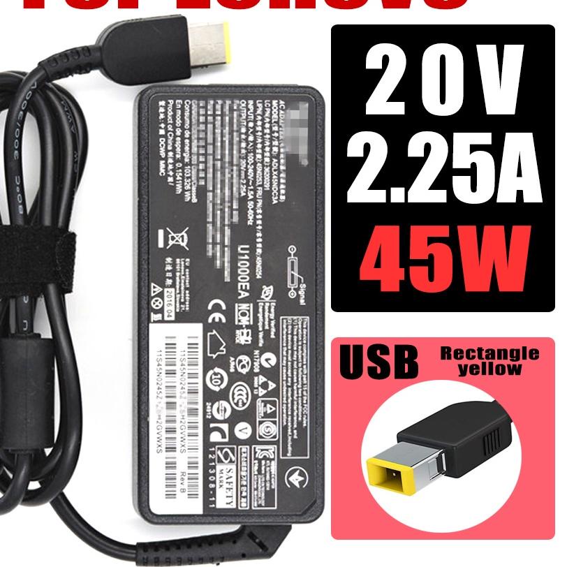 Jual Actual【COD】20V 2.25A 45W ADLX45NCC3A USB Laptop Charger for Lenovo ...