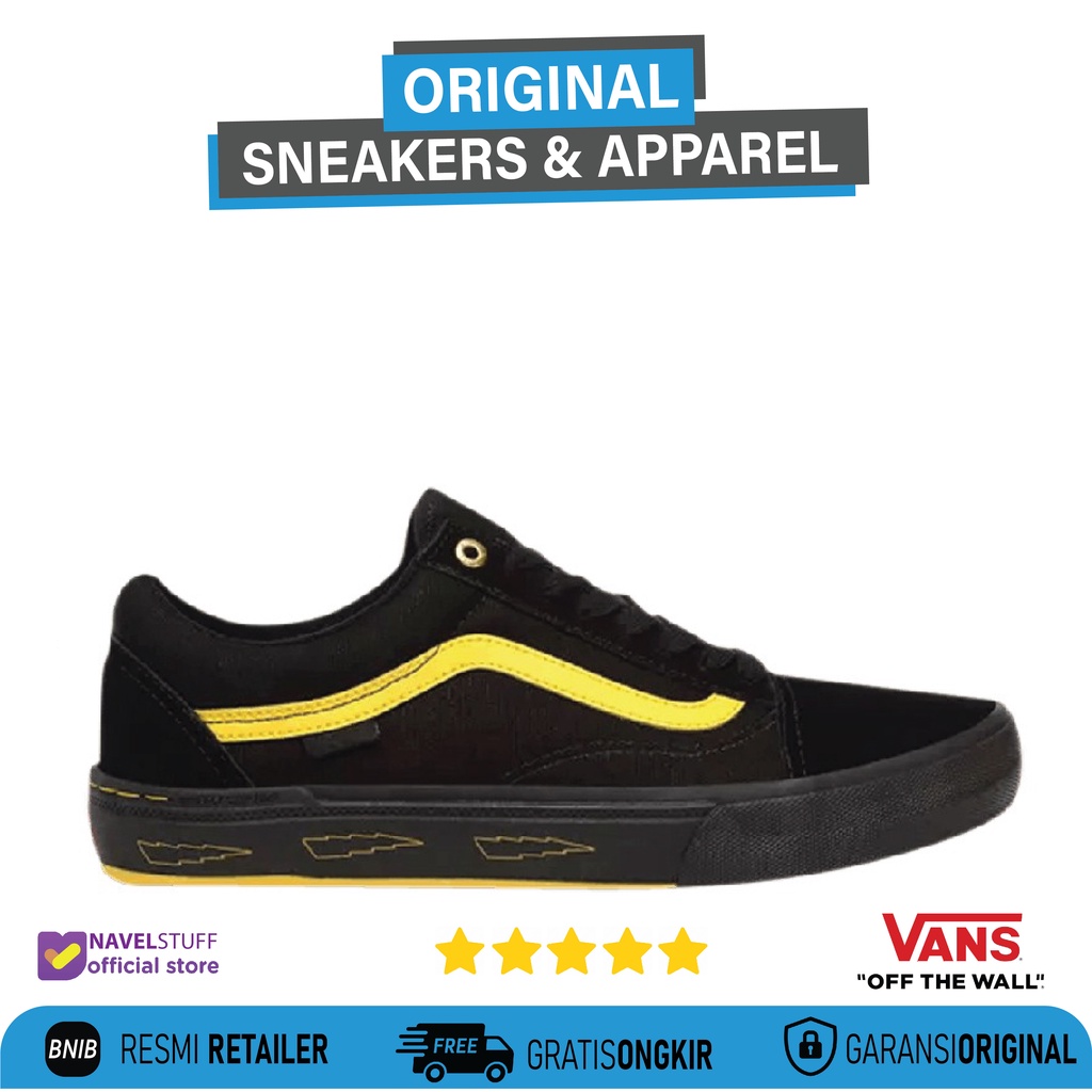 Jual VANS Old Skool PRO BMX Larry Edgar Black Yellow Sepatu Sneakers ...