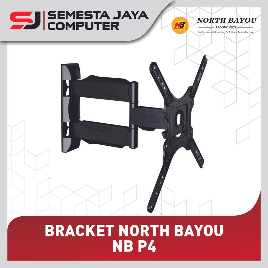 Jual Bracket TV Monitor LED LCD North Bayou NB P4 NBP4 32"-55" Tilt Swivel | Shopee Indonesia