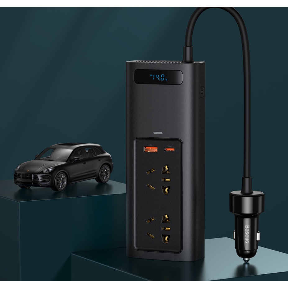 Jual BASEUS In-car Inverter 150W (110V US/JP) CRNBQ | Shopee Indonesia