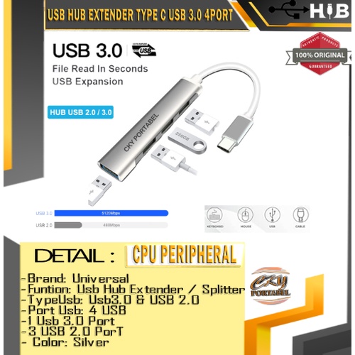 Jual USB HUB TYPE C EXTENDER HUB HUB DOCKING STATION USB 3.0 4 PORT FOR ...