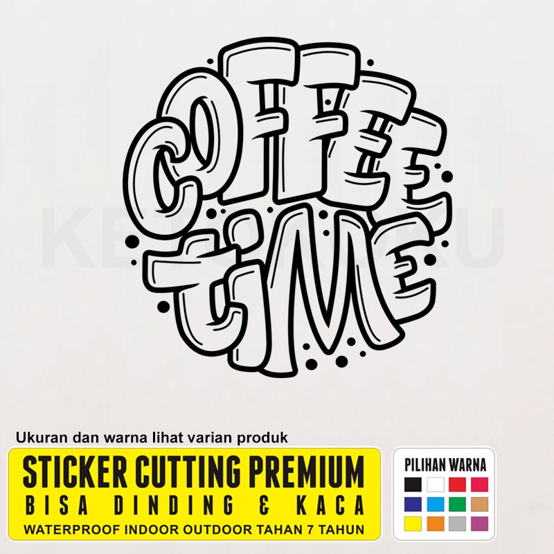 Jual Sticker Cafe untuk Dekorasi Kaca Dinding Kafe Coffee Time Kopi ...