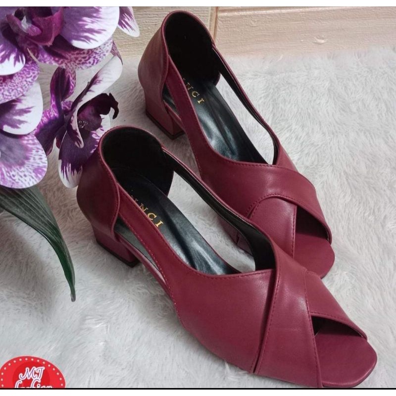 Jual sepatu wanita kantor Hak 3cm model cantik dan lembut | Shopee ...