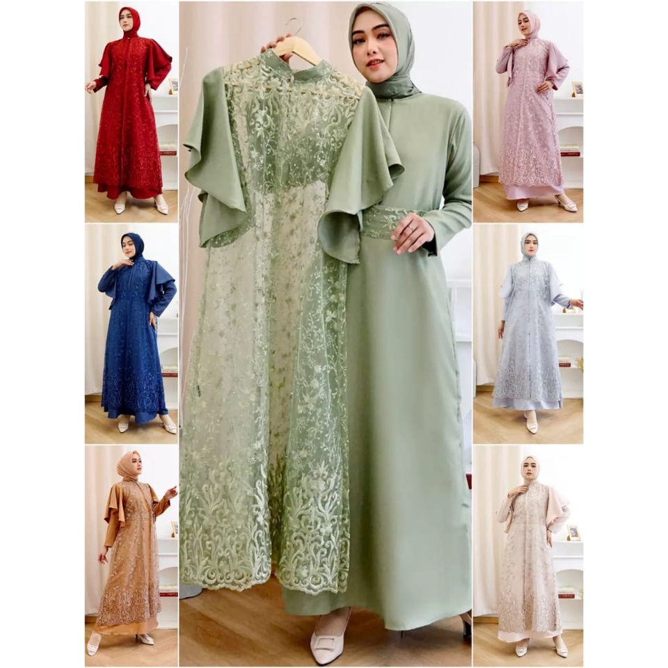 Jual Georgina Dress Lebaran Kondangan Inner Belt Outer L XL XXL Premium ...