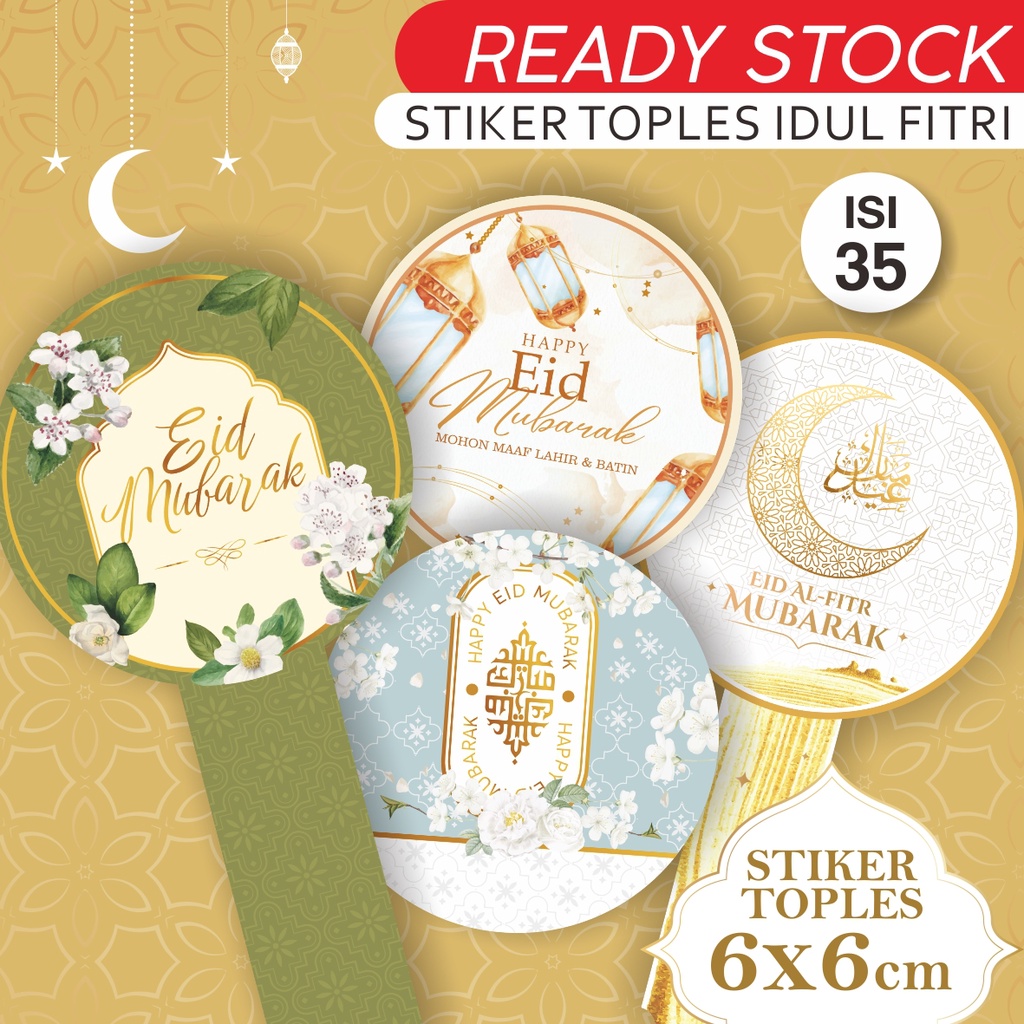 Jual Stiker Toples Kue Lebaran Idul Fitri Free Input Logo | Shopee ...