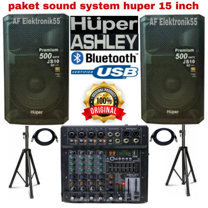 Jual Paket Sound System Huper 15 Inch + Mixer Ashley Original | Shopee ...
