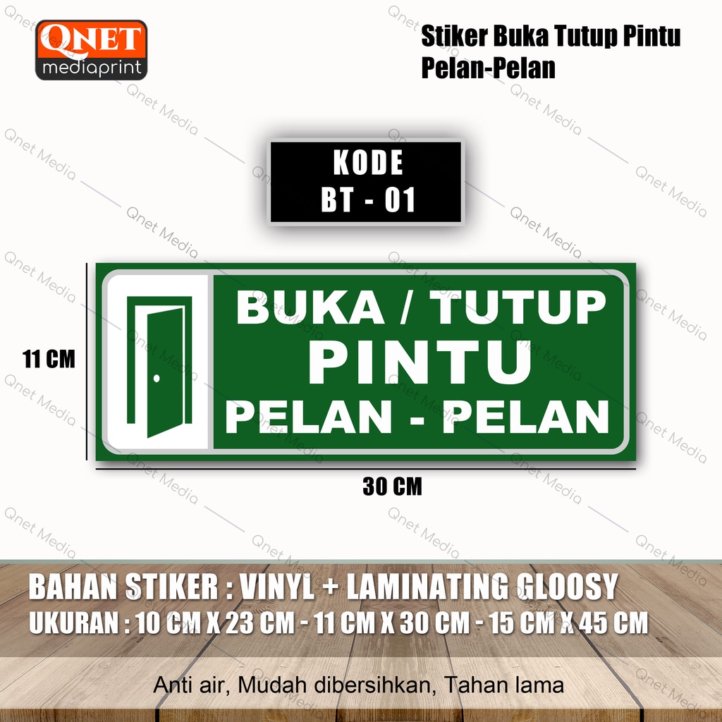 Jual STIKER BUKA TUTUP PINTU PELAN-PELAN | BAHAN VINYL + LAMINASI ...