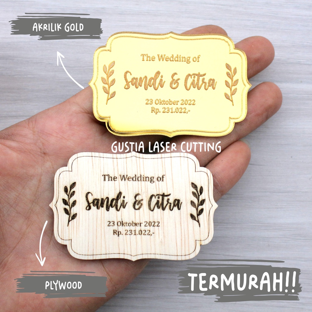 Jual Laser Cut Grafir Nama Kayu Mahar Label Ukir | Seserahan Mahar ...