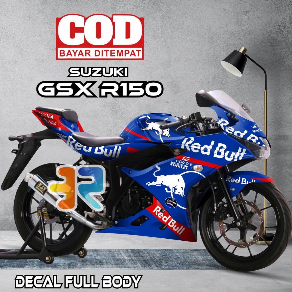 Jual Decal Gsx R150 Stiker Full Body Variasi Desain Red Bull | Shopee ...