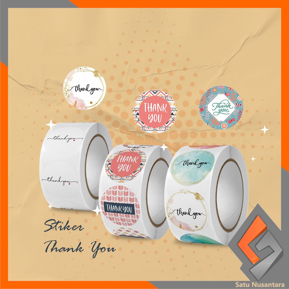 Jual SN-C817 Sticker Thank You 1 Roll 500PCS Stiker Label Makanan ...