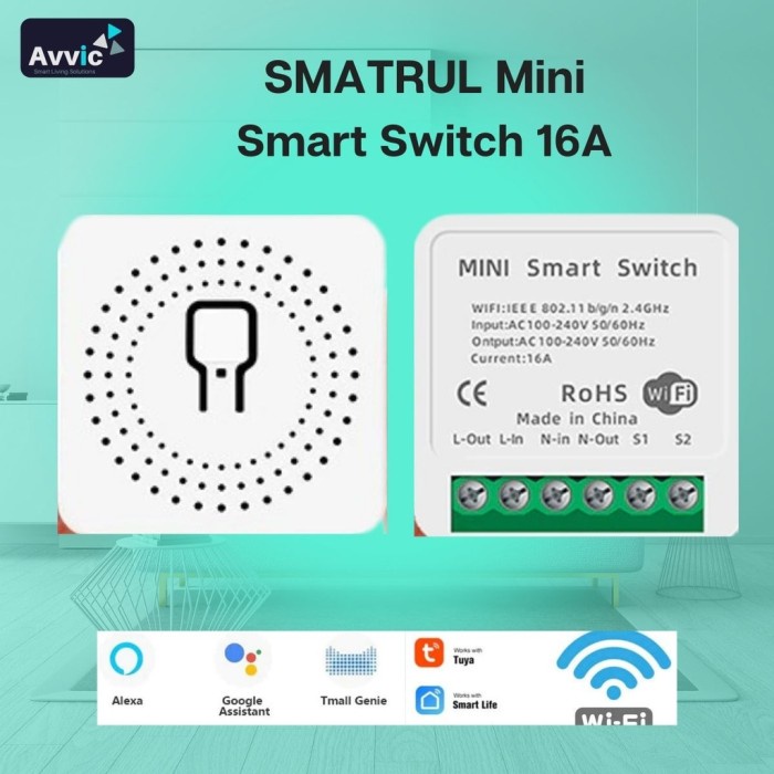 Jual Sale SMATRUL Mini Two Way WiFi DIY Smart Switch Module 16A Saklar Pintar /SAKLAR LAMPU ...