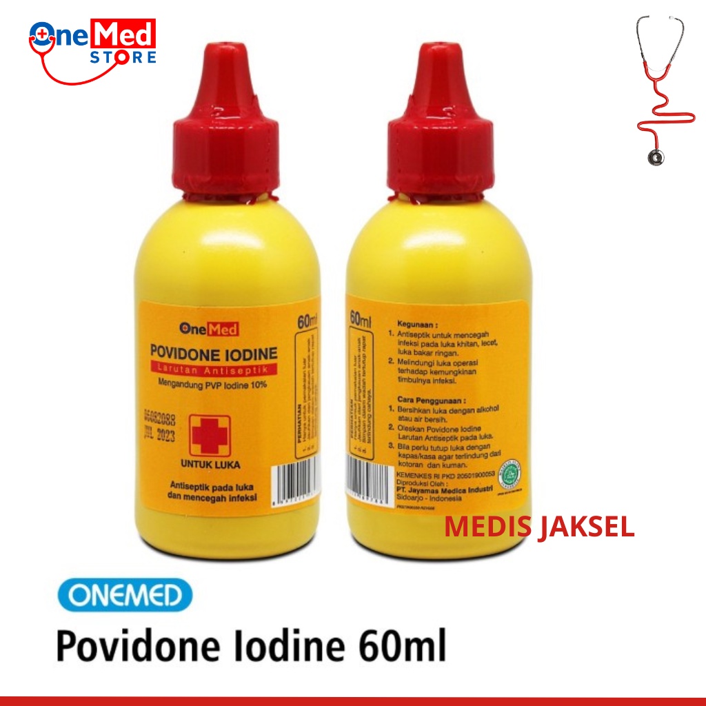Jual Onemed Povidone Iodine Obat Luka Antiseptik Desinfektan 60 ml ...