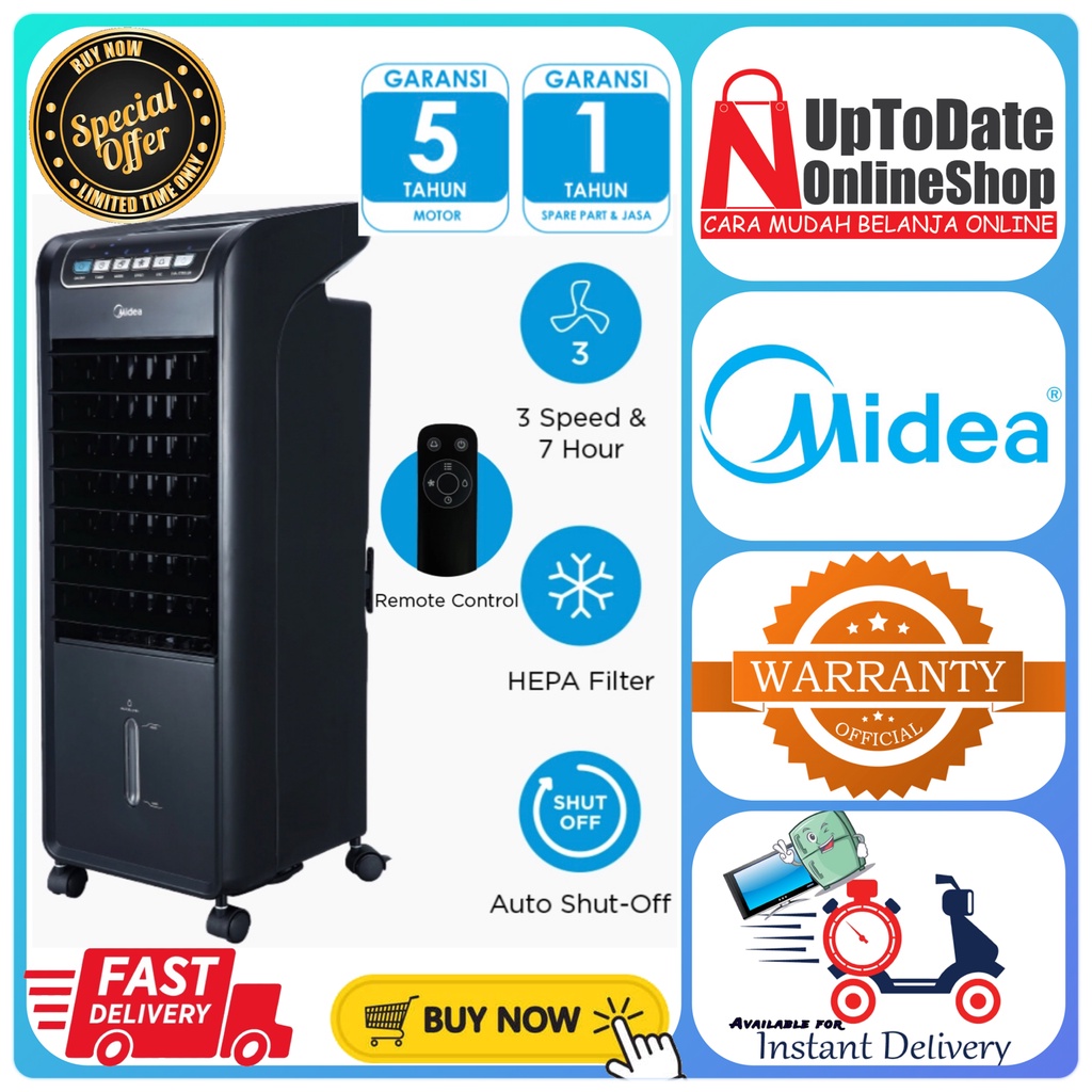 Jual AIR COOLER MIDEA AC100-A AC100A AC 100 A SUPER LOW WATT BIG CAPACITY COOLER MIDEA | Shopee ...