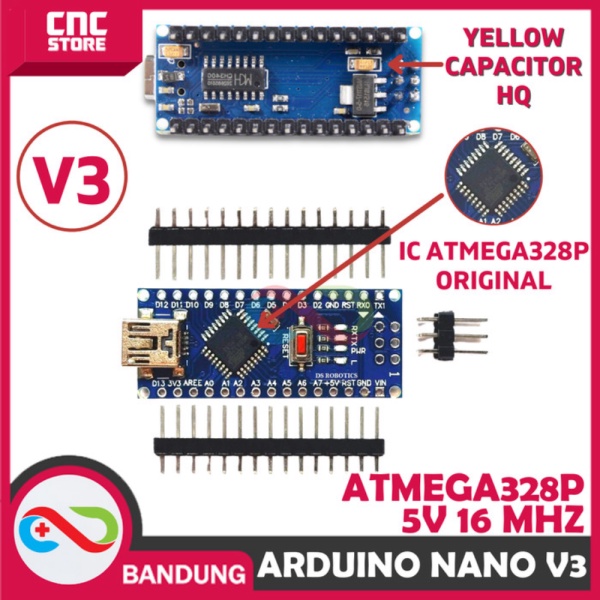 Jual Jual Arduino Nano V3 Atmega328p Ch340g 5v Arduino Nano R3 Atmega328p 16mhz Limited Shopee